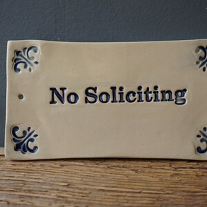 NO SOLICITING Sign / Ceramic Sign / Door or Wall Sign - Etsy