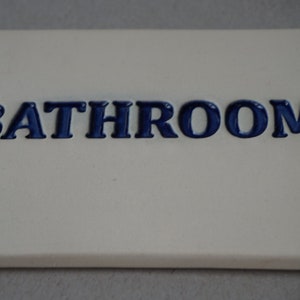 Ceramic Bathroom Sign: Blue Glaze WC Door Plaque - Etsy