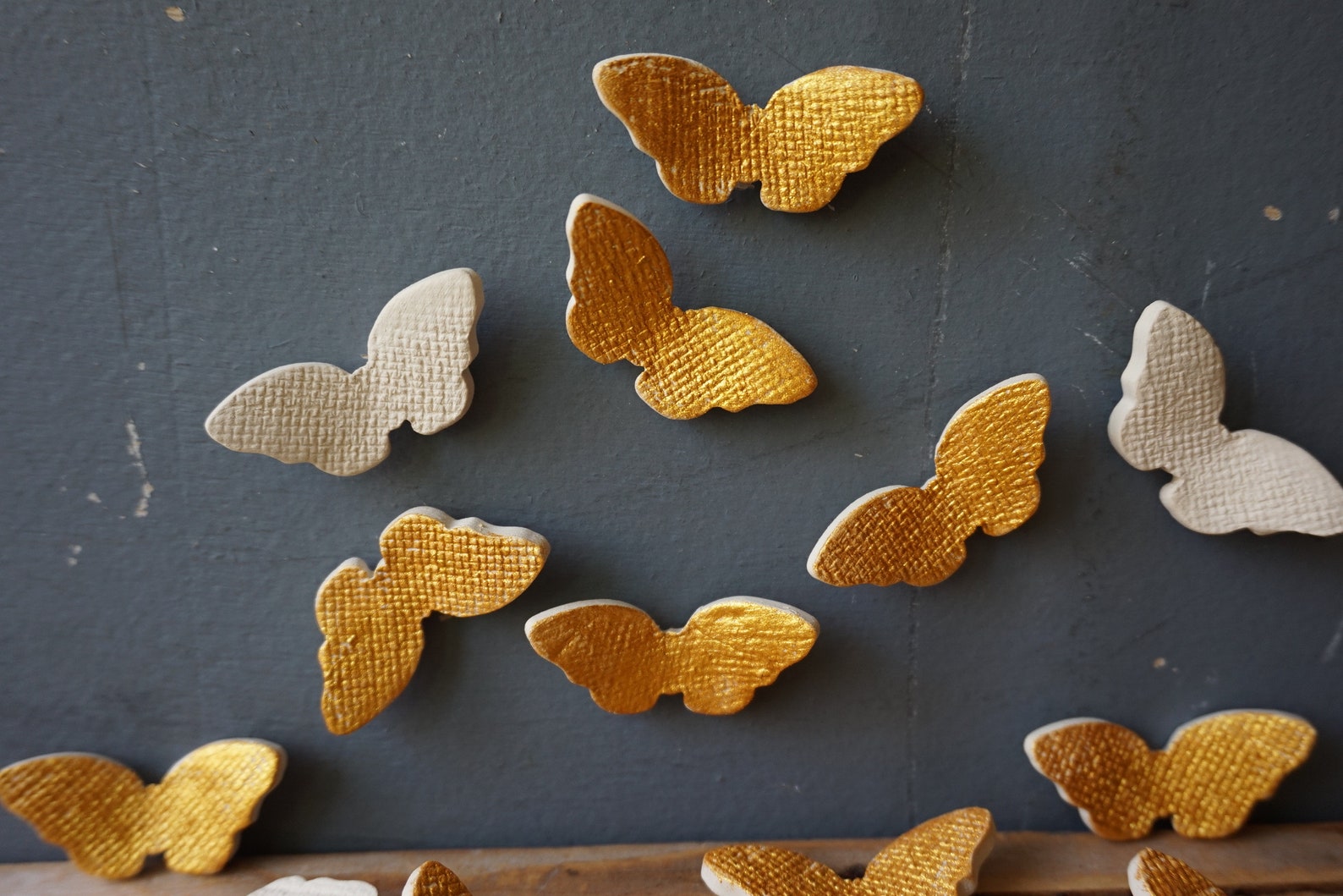 Wall Art Ceramic BUTTERFLIES / Gilded Nursery Decor / Bedroom - Etsy
