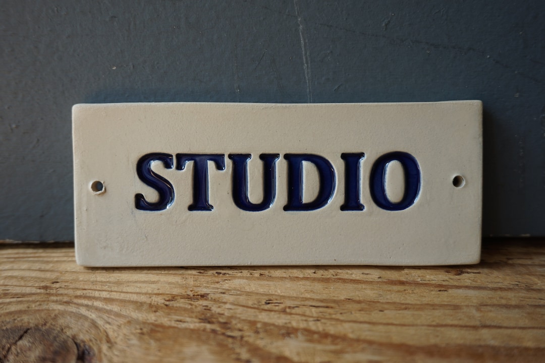 STUDIO Sign / Ceramic Sign / Door or Wall Sign - Etsy