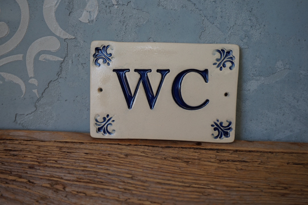 WC Sign / Home Decor / Bathroom Sign / Vintage Ornament / Door Plaque ...