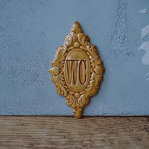 Handmade Ceramic WC Door Sign: Vintage Style Bathroom Decor - Etsy