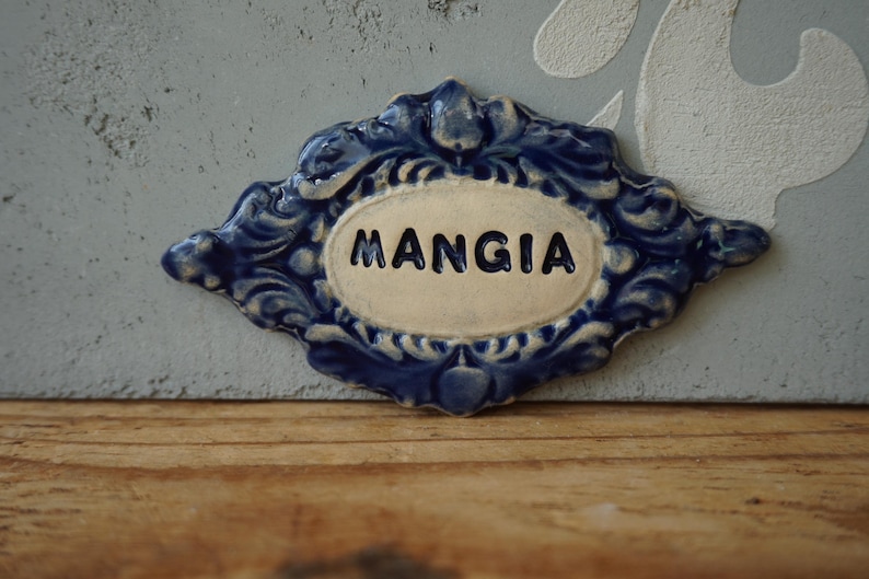 Ceramic MANGIA Door Sign - CUCINA Decor - Etsy