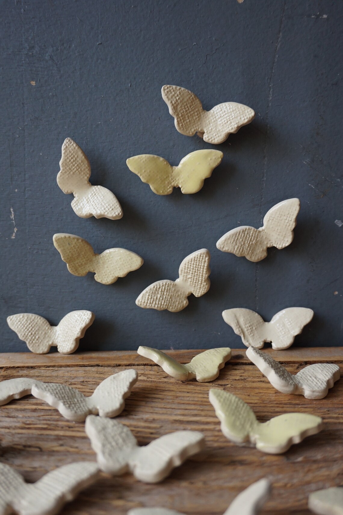 Wall Art Ceramic BUTTERFLIES / White Nursery Decor / Bedroom | Etsy