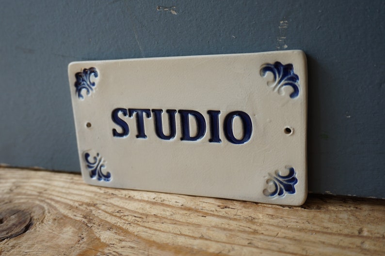 STUDIO Sign / Ceramic Door Sign - Etsy