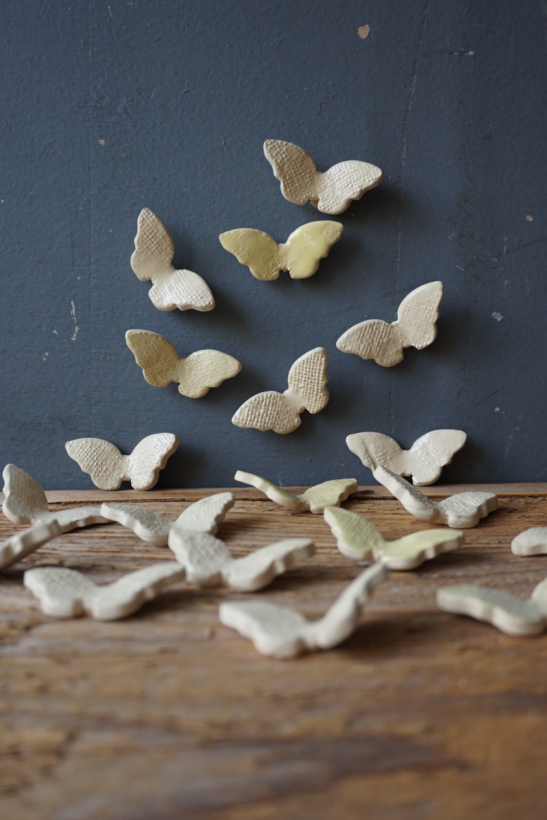Wall Art Ceramic BUTTERFLIES / White Nursery Decor / Bedroom | Etsy