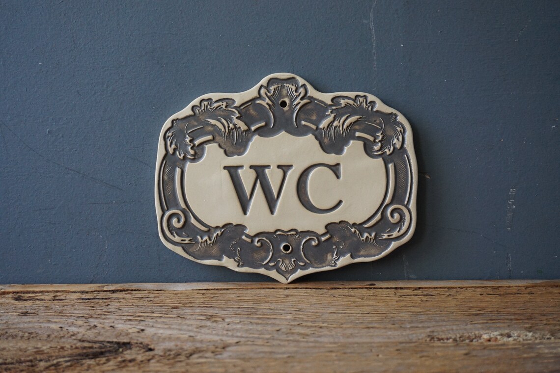 WC Sign / Home Decor / WC Door Decor / Bathroom Sign / Vintage | Etsy