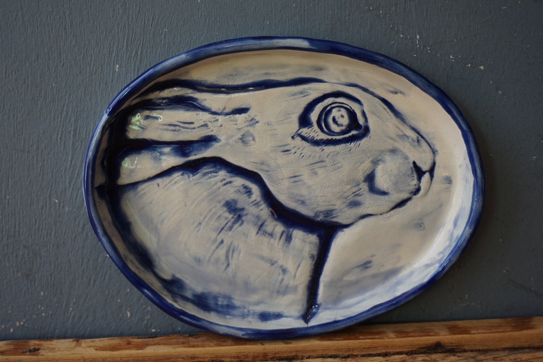 Ceramic RABBIT Plate / Decorative Hare Dish / Ceramic Plate / Vintage ...