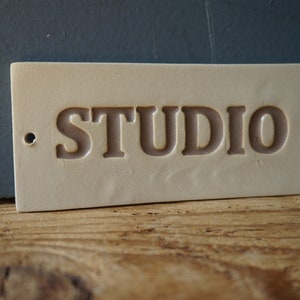 STUDIO Sign / Ceramic Sign / Door or Wall Sign - Etsy