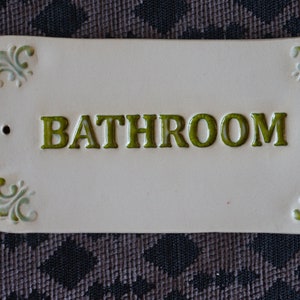 Ceramic Bathroom Sign: Blue Glaze WC Door Plaque - Etsy