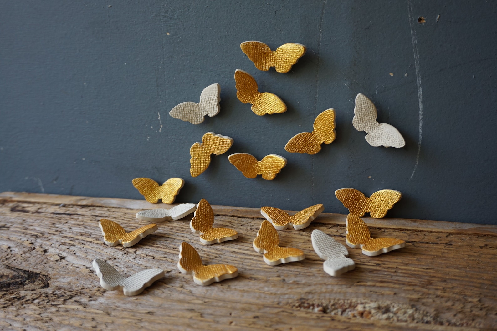 Wall Art Ceramic BUTTERFLIES / Gilded Nursery Decor / Bedroom - Etsy