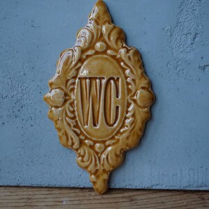 Handmade Ceramic WC Door Sign: Vintage Style Bathroom Decor - Etsy