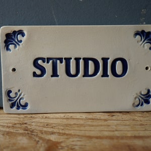 STUDIO Sign / Ceramic Door Sign - Etsy