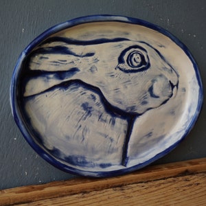 Ceramic RABBIT Plate / Decorative Hare Dish / Ceramic Plate / Vintage ...