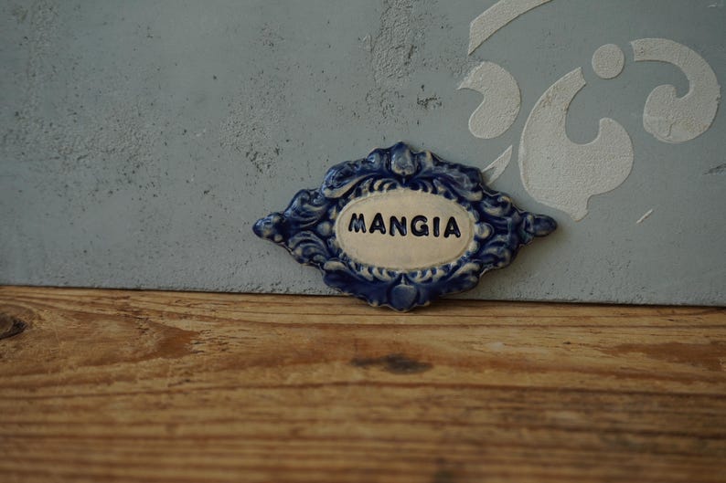 Ceramic MANGIA Door Sign - CUCINA Decor - Etsy
