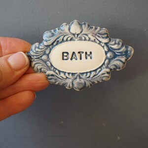 Vintage Style Ceramic BATH Sign: Grey Glazed Door Plaque - Etsy