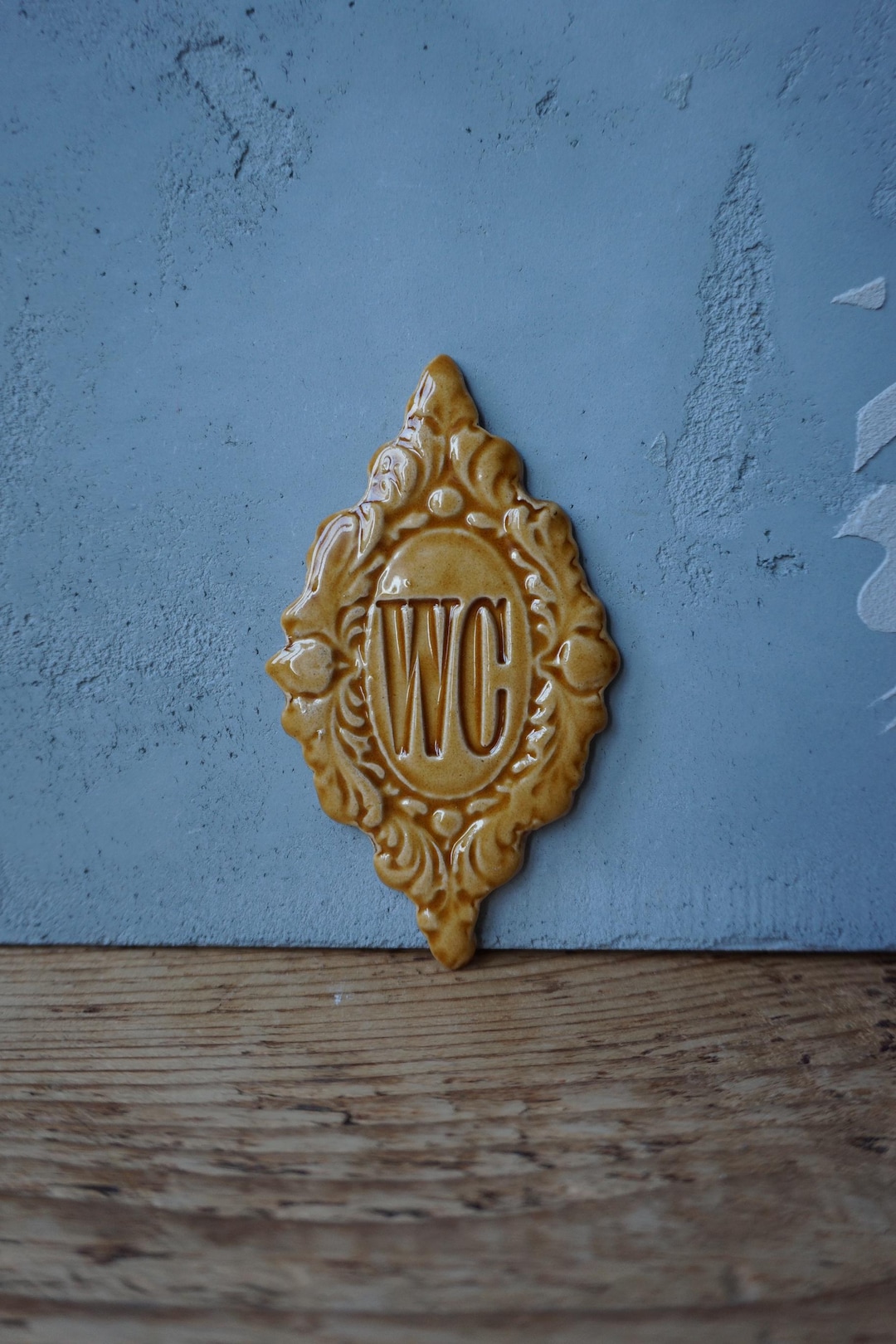 Handmade Ceramic WC Door Sign: Vintage Style Bathroom Decor - Etsy