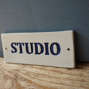 STUDIO Sign / Ceramic Sign / Door or Wall Sign - Etsy