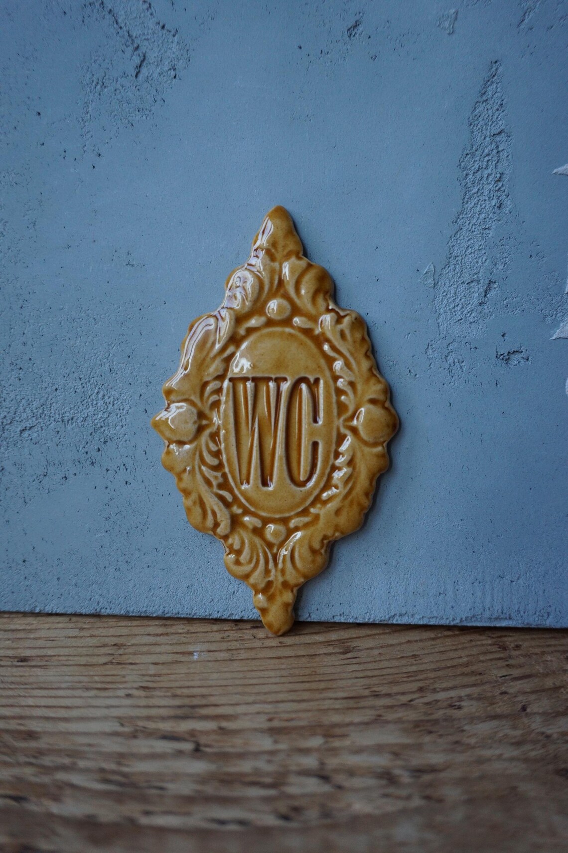 Handmade Ceramic WC Door Sign: Vintage Style Bathroom Decor - Etsy
