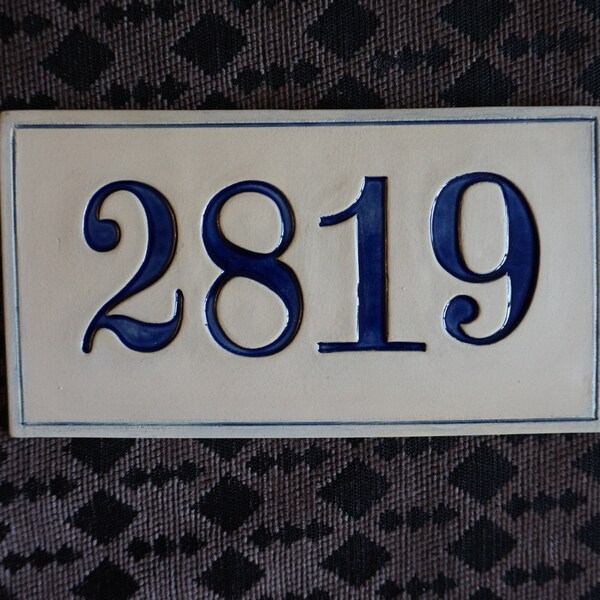 Ceramic House Number Plaque - Etsy