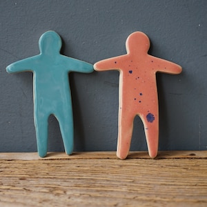 Ceramic Human TILE PAIR / Mosaic Tiles / Funny Ornaments / Thankyou ...