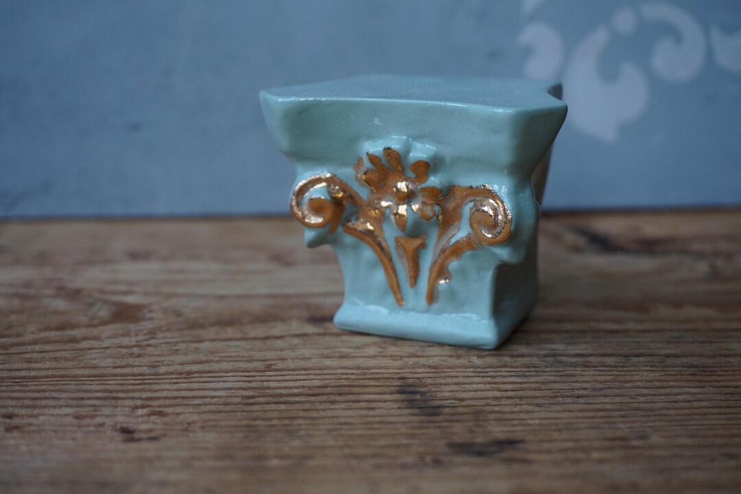 Porcelain Column Capital Shelf / Miniature Display / Shelf / Stoneware ...