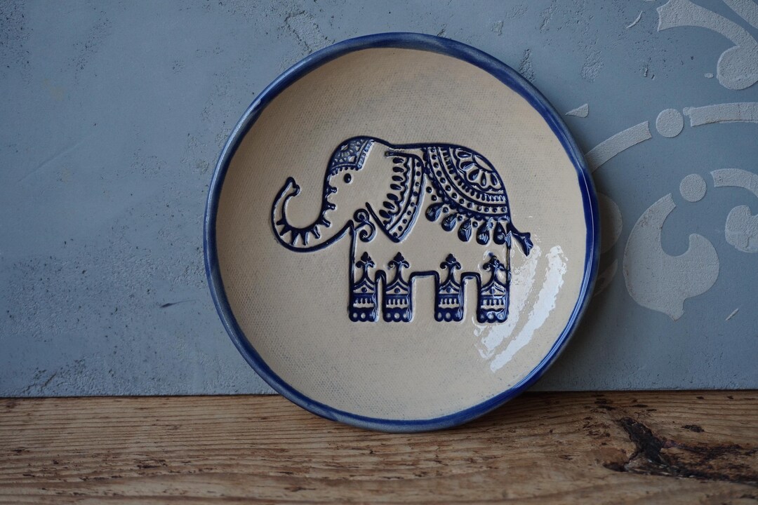 Cobalt Blue Ceramic Elephant Dish: Ring Dish, Spoon Rest - Etsy