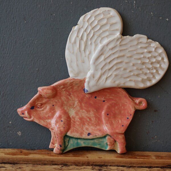 Ceramic Pig With Wings - Etsy