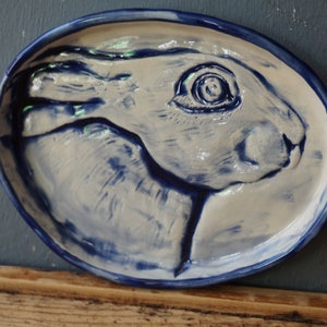 Ceramic RABBIT Plate / Decorative Hare Dish / Ceramic Plate / Vintage ...