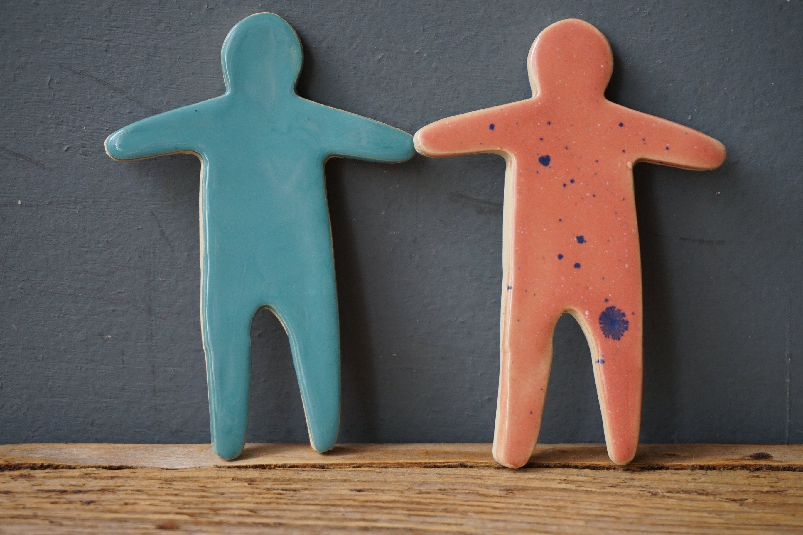 Ceramic Human TILE PAIR / Mosaic Tiles / Funny Ornaments / Thankyou ...