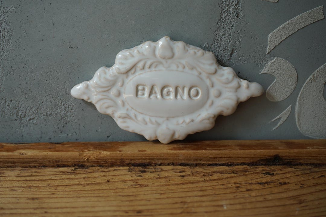 BAGNO Door Sign / Ceramic Home Sign / Door Plaque / Bathroom Sign ...