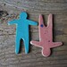 Ceramic Human TILE PAIR / Mosaic Tiles / Funny Ornaments / Thankyou ...