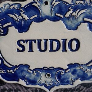 STUDIO Ceramic Door Sign / Vintage WALL Plaque - Etsy