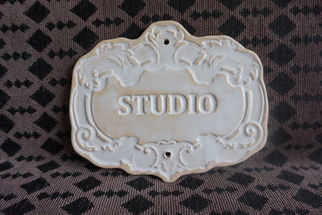 STUDIO Ceramic Door Sign / Vintage WALL Plaque - Etsy