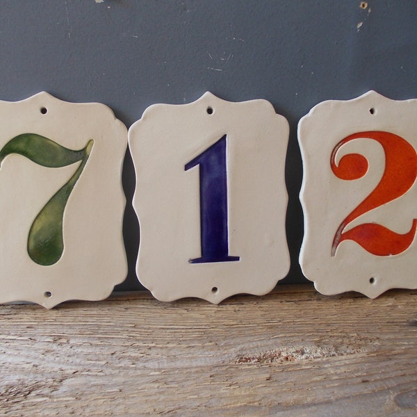 Ceramic House Number Plaque - Etsy