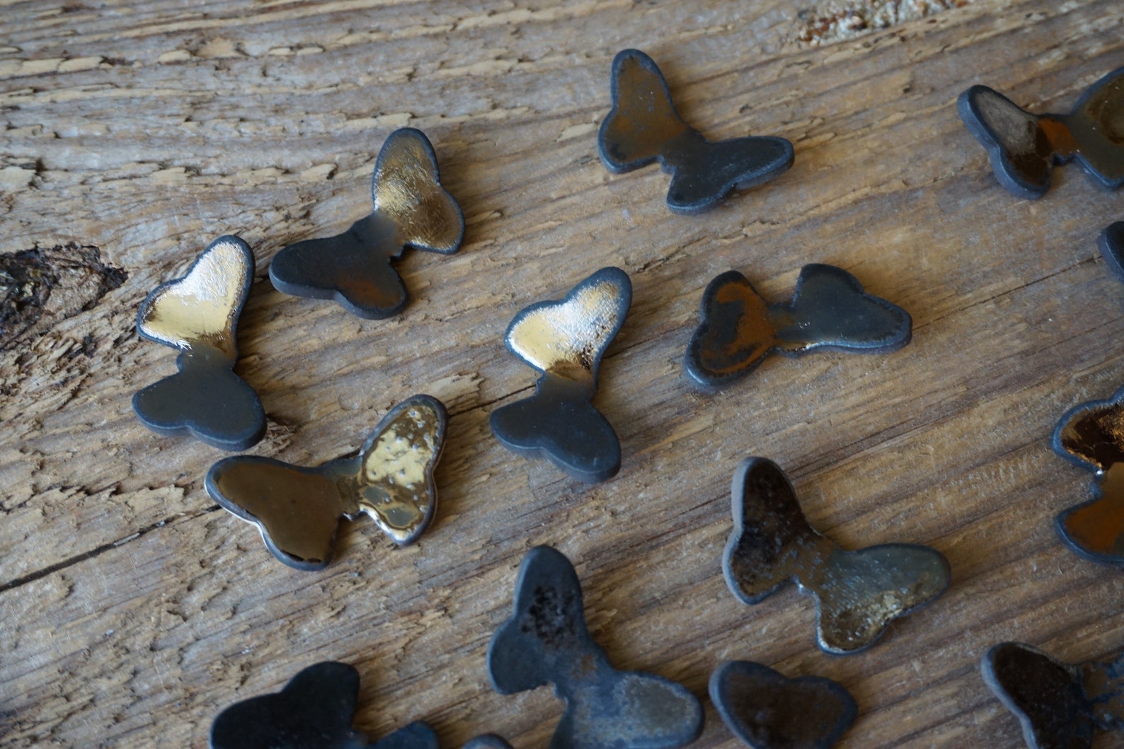 Wall Art TILES Ceramic Butterflies / 10 Gilded Ceramic - Etsy