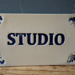 STUDIO Sign / Ceramic Door Sign - Etsy