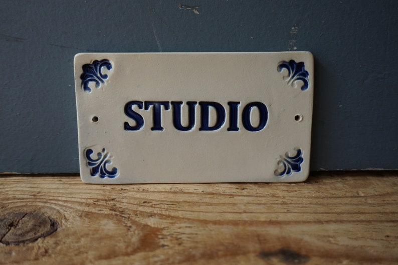 STUDIO Sign / Ceramic Door Sign - Etsy