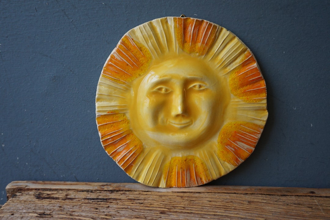 Vintage Sun Ceramic Wall Decor / Wall Hanging / Outdoor Art - Etsy