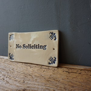 NO SOLICITING Sign / Ceramic Sign / Door or Wall Sign - Etsy