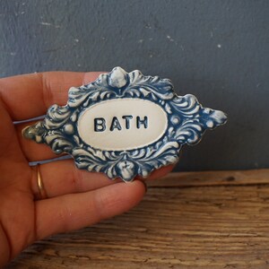 Vintage Style Ceramic Bathroom Sign: Glazed Tile Door Plaque - Etsy