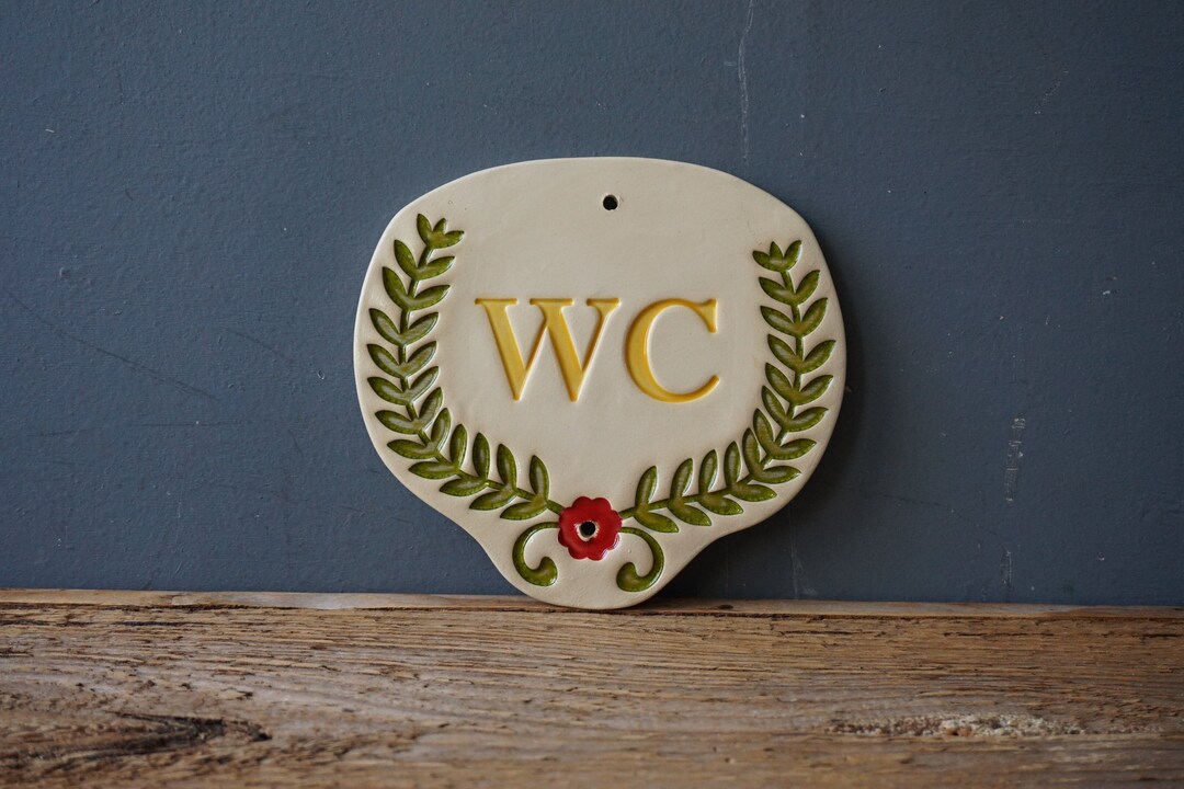 Made to Order WC Sign / Scandinavian Home Decor / WC Tile / Bathroom ...