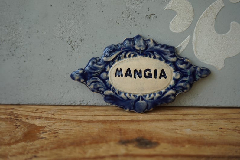 Ceramic MANGIA Door Sign - CUCINA Decor - Etsy