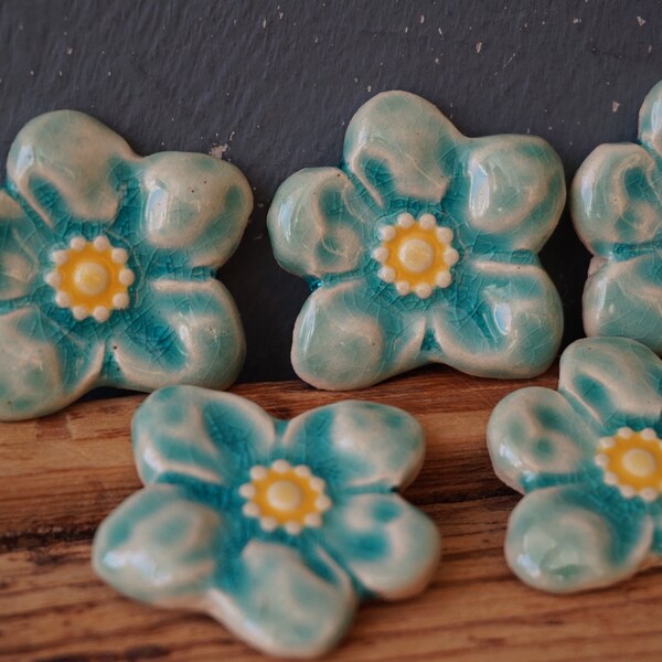 Ceramic Flower Tile - Etsy