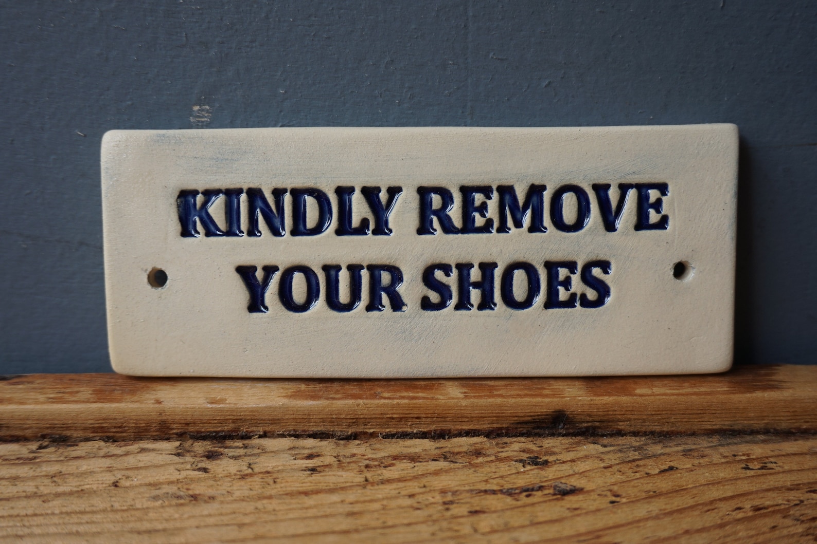 KINDLY Remove Your Shoes Sign / Ceramic Sign / Door or Wall | Etsy