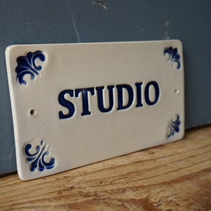 STUDIO Sign / Ceramic Door Sign - Etsy