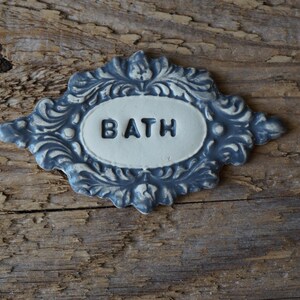 Vintage Style Ceramic Bathroom Sign: Glazed Tile Door Plaque - Etsy