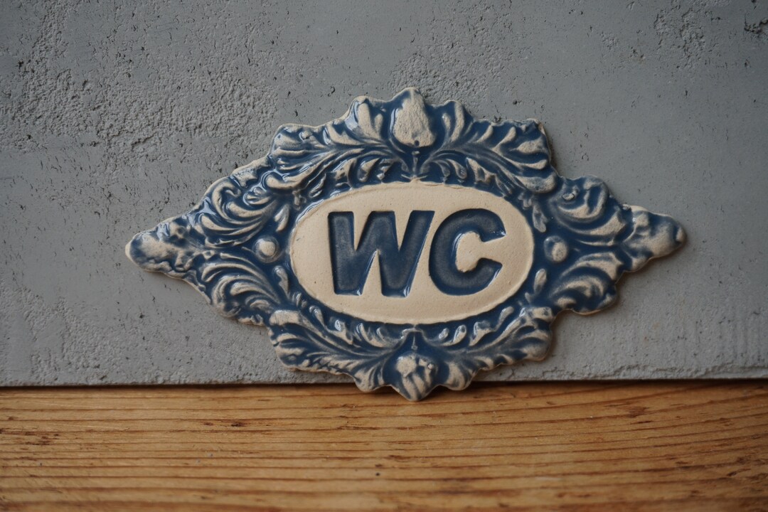 WC Sign / Bathroom Sign / Vintage Toilet Door Plaque / Tile - Etsy