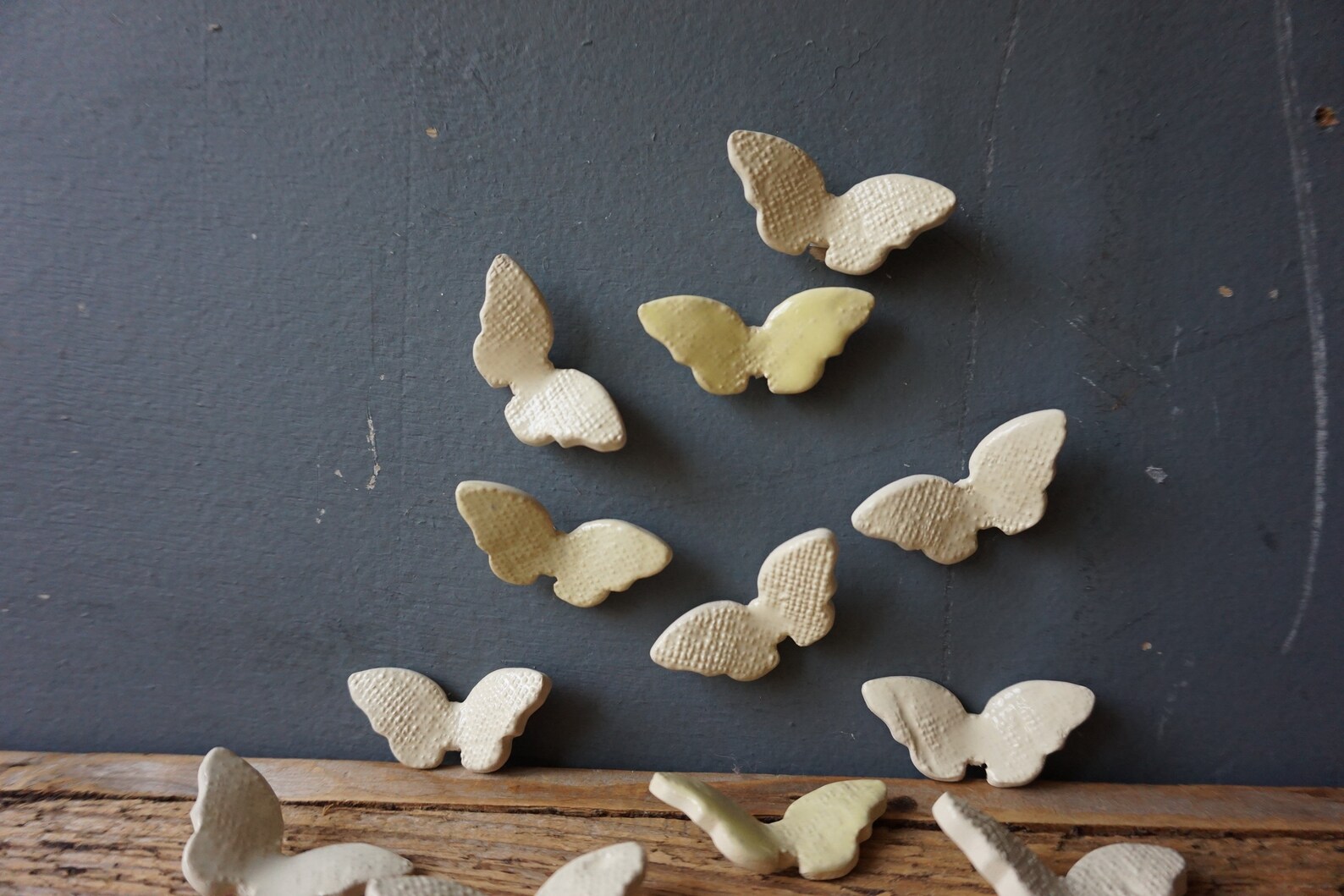 Wall Art Ceramic BUTTERFLIES / White Nursery Decor / Bedroom | Etsy