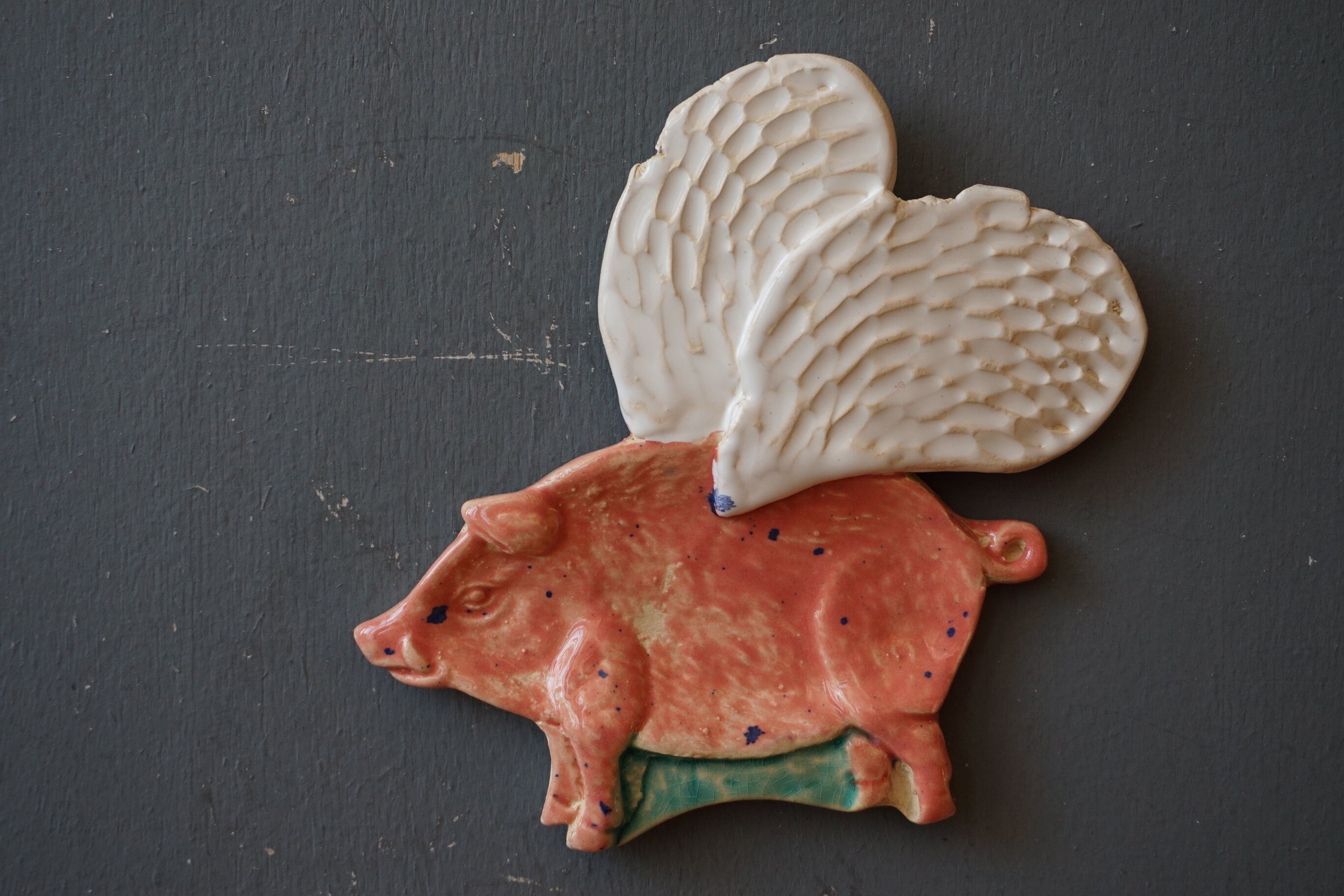 Flying Piglet Angel / Ceramic Sign Pigs Can Fly / Pig With | Etsy